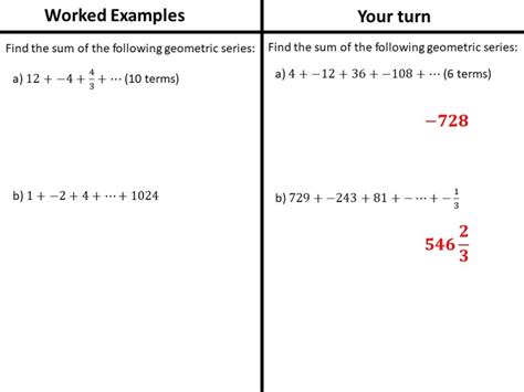 geometric series 1 example problem pairs berwickmaths