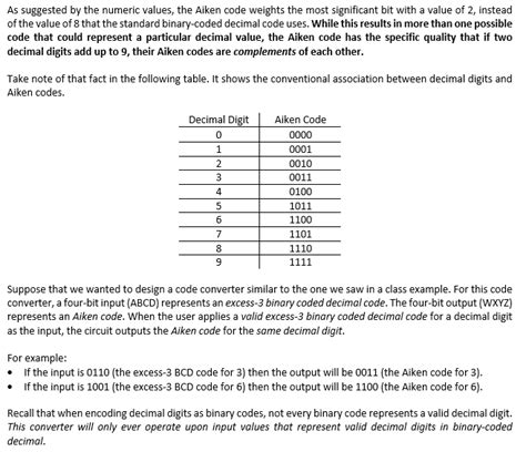 Solved As Suggested By The Numeric Values The Aiken Code