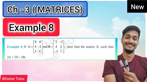 Matrices Example 8 Example 8 Matrices Example 8 Matrix Example 8 Chapter 3 Class 12 Youtube