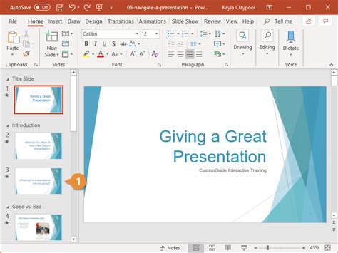 Navigate A Presentation Customguide