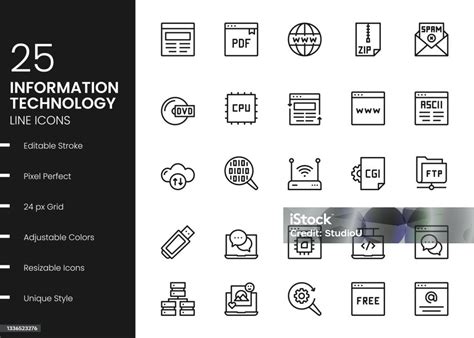 정보 기술 라인 아이콘 데이터베이스에 대한 스톡 벡터 아트 및 기타 이미지 데이터베이스 아이콘 사람들 Istock