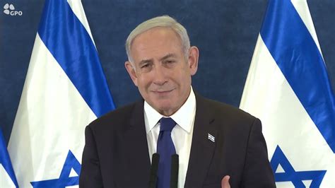 ראש הממשלה בנימין נתניהו בהצהרה מהקריה בתל אביב Youtube