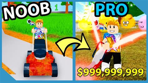 Noob Vs Roblox Lawn Mowing Simulator Youtube