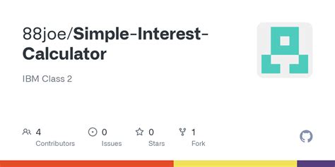 Github Joe Simple Interest Calculator Ibm Class