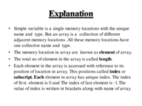 SOLUTION Presentation On Array And It S Type In Data Structure Studypool
