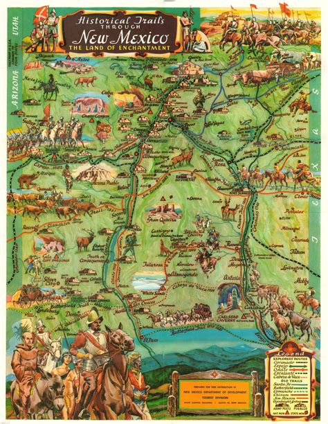 Map Of Historical Trails Through New Mexico Scrolller