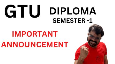 Gtu Diploma Semester 1 Important Announcement Youtube