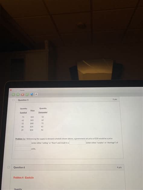 solved canvas question 1 2 pts problem 1 supply and demand