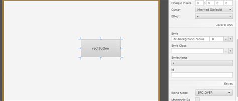 Css How To Remove The Rounded Corners From JavaFX Buttons Stack