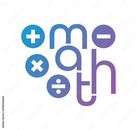 Math Logo Math And Four Operation Symbols Addition Subtraction