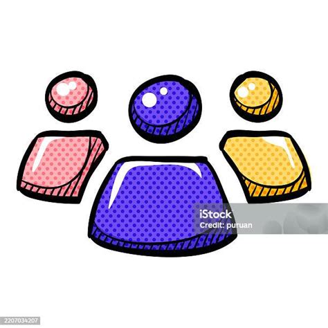 팀워크 하프 톤 아이콘 손으로 그린 색상 벡터 일러스트 레이 션 공동체에 대한 스톡 벡터 아트 및 기타 이미지 공동체 낙서 드로잉 데칼 Istock