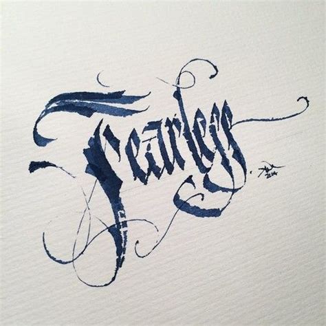 Fearless Calligraphy In Blue Ink