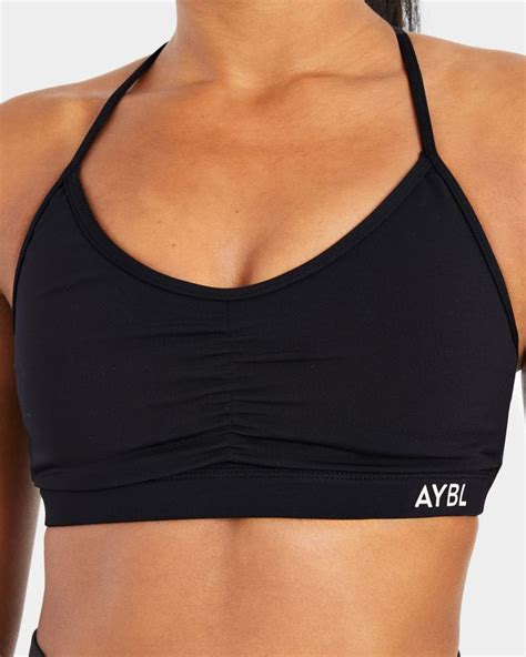 Essential Ruched Sports Bra Black The Ultimate Blend Of Style And
