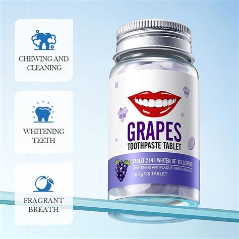 30 Pcs Chewable Toothpaste Tablets And 20 Pcs Fruity Mouthwash Natural