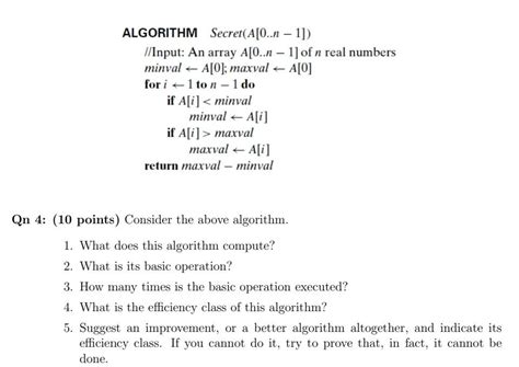 solved algorithm secret a[0 n 1] input an array a[0 n
