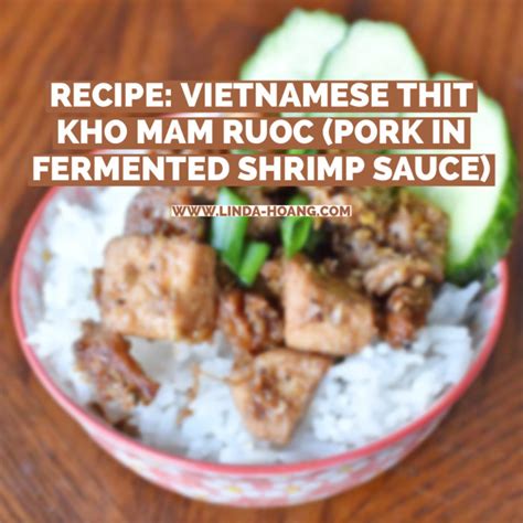 Recipe Vietnamese Thịt Kho Mắm Ruốc Pork In Fermented Shrimp Sauce