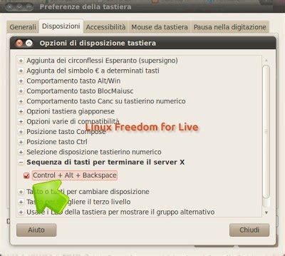 Ubuntu Abilitare Ctrl Alt BackSpace Per Far Ripartire LXServer Linux Freedom