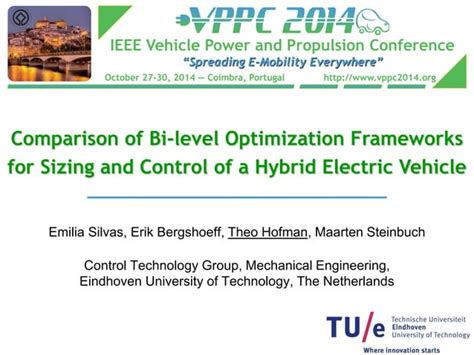 Vppc 2014 Comparison Of Bi Level Optimization Frameworks For Sizing And Control Of A Hybrid