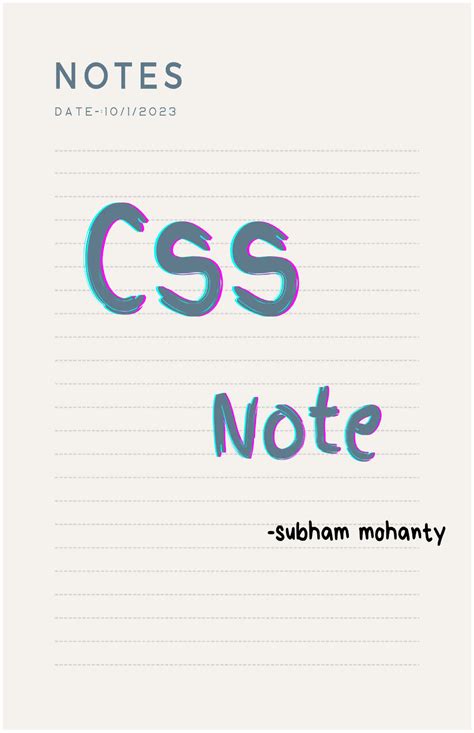Css Handwritten Notes Computer Science Subham Mohanty Studocu