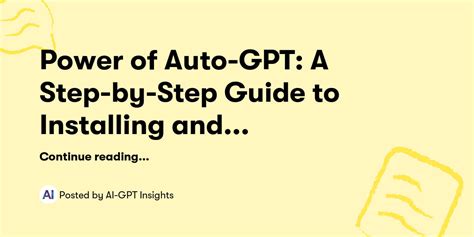 Power Of Auto Gpt A Step By Step Guide To Installing And Utilizing