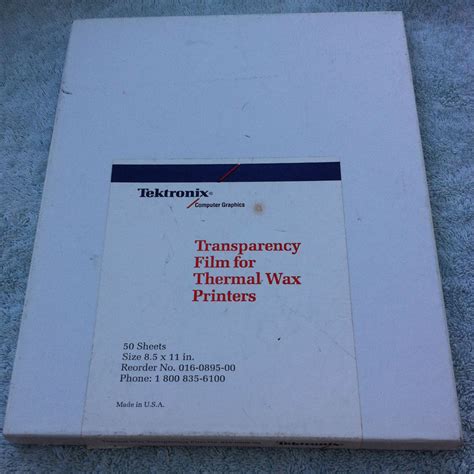 Tektronix Transparency Film For Thermal Wax Printers Other