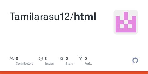 Github Tamilarasu Html