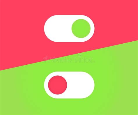 On And Off Toggle Switch Buttons Modern Devices User Interface Vector Graphic Design Stock