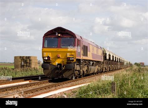 Ews Class 66 Diesel Locomotive No 66002 Working An Aggregates Train At