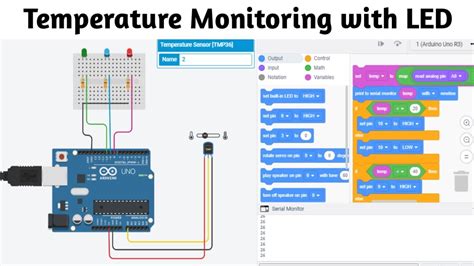 24 Temperature Sensor Tinkercad With Led Tinkercad English