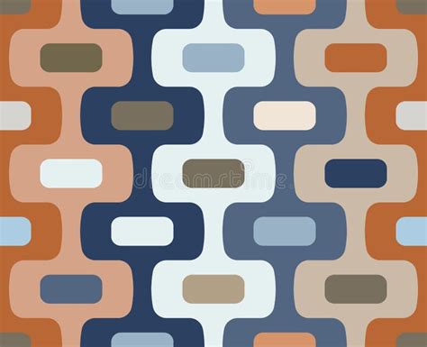 Abstract Geometric Pattern With Interlocking Vertical Lines In A Mid Century Modern Style Stock