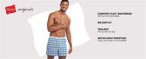 Hanes Originals Cotton Woven Boxers Pack Moisture Wicking Underwear