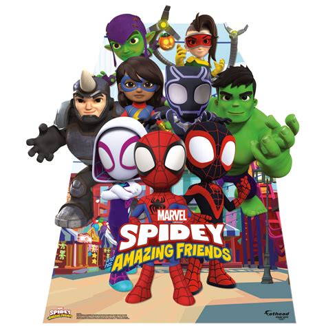Spidey And His Amazing Friends Group Life Size Cutout Marvel Stand