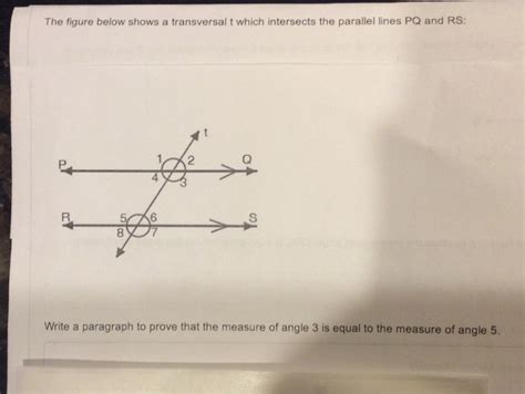 solved the figure below shows a transversal t which