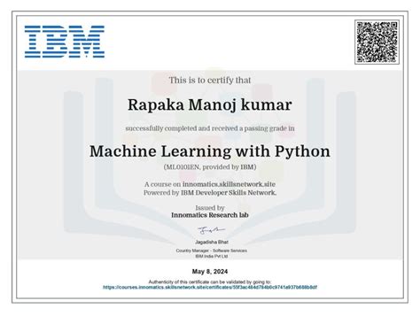 Manoj Kumar Rapaka On Linkedin Machinelearning Python Datascience Certification Ibm