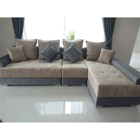 Sofila L Shape Sofa โซฟาคุณภาพ โครงไม้จริง ฟองน้ำเกรดเอ โซฟาตัวแอล Shopee Thailand