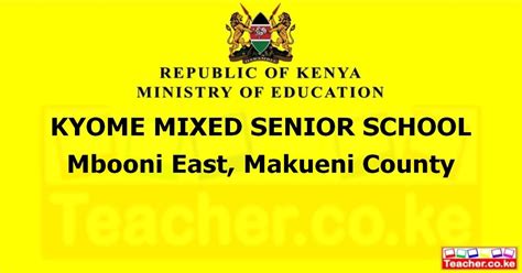 Kyome Mixed Senior School Makueni Ke