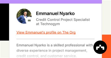 Emmanuel Nyarko Credit Control Project Specialist At Technogym The Org