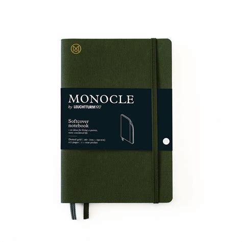 Leuchtturm Monocle Softcover B6 Notebook Dot Grid Olive Softcover