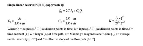 Apply A Single Linear Reservoir Approach To Estimate Chegg