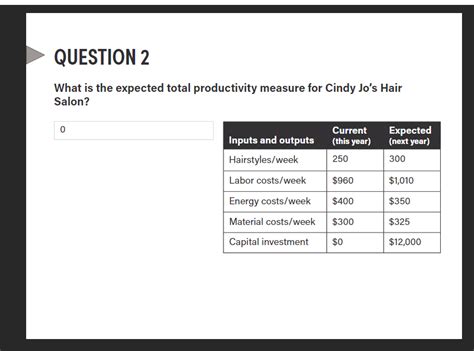 Solved Question 2what Is The Expected Total Productivity