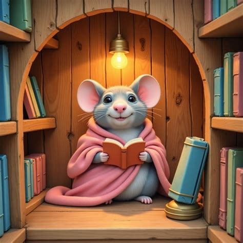 Free Cozy Mouse Reader Photo Mouse Reading Cozy Download At Stockcake