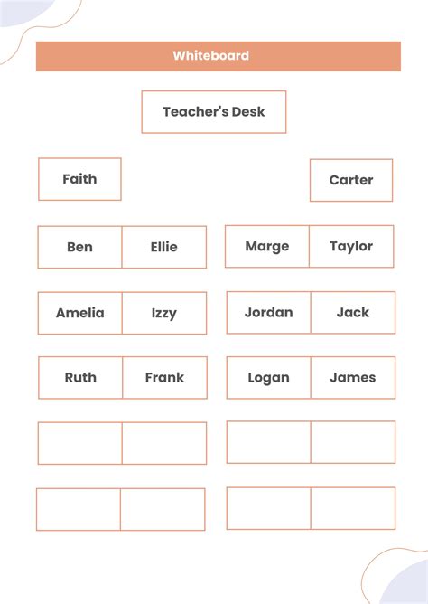 Free Classroom Seating Chart Template