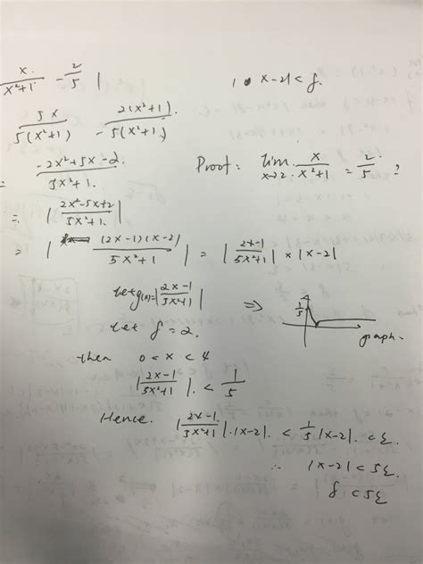 calculus how to prove limit of x x 2 1 is 2 5 as x approaches 2