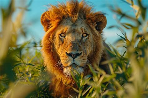 View Of Wild Lion In Its Natural Habitat Ai Generated Image