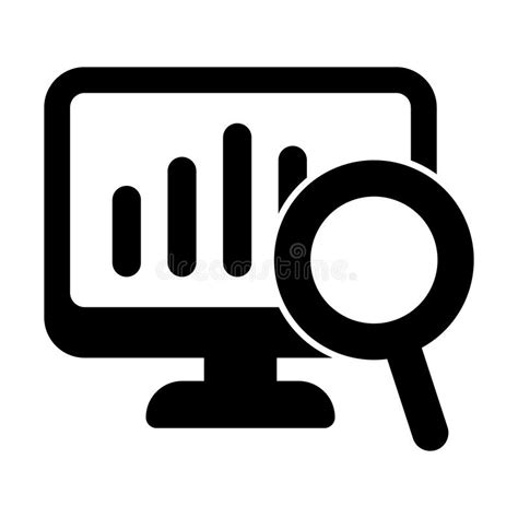 Screen With Report Icon Online Monitoring Concept Statistics Icon Stock Vector Illustration