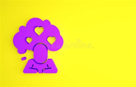 Фиолетовый значок от разрыва сердца или развода изоляции на желтом фоне Символ любви В день