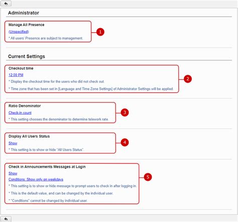 Presence System Management