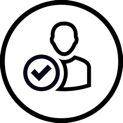 Active User Icon Outline Border Vector Image Png