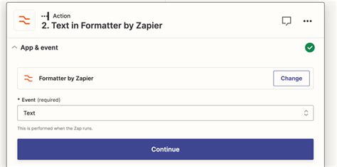 zapier formatter issue can t pull in own data to test private note