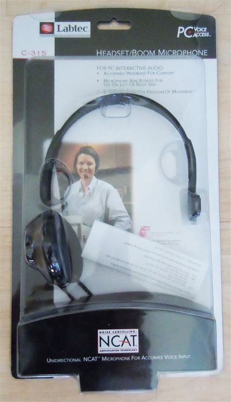 Labtec C 315 Mono Headset With Boom Microphone 8FT Shielded Cord 3 5 MM Plug Amazon Ca